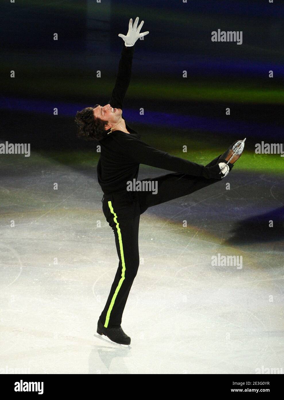 Evan Lysacek of USA performs during the Exhibition Program of the 2009 ...