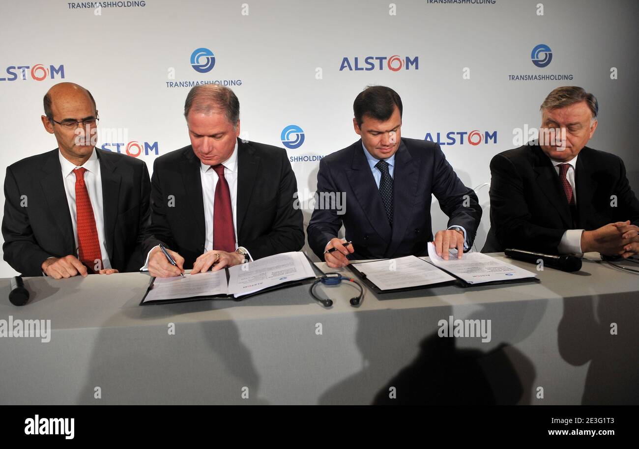 Head of the French engineering group Alstom Patrick Kron, President of ...