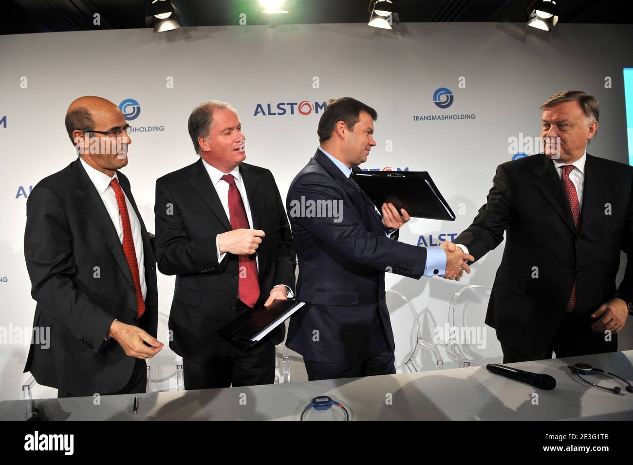 Head of the French engineering group Alstom Patrick Kron, President of ...