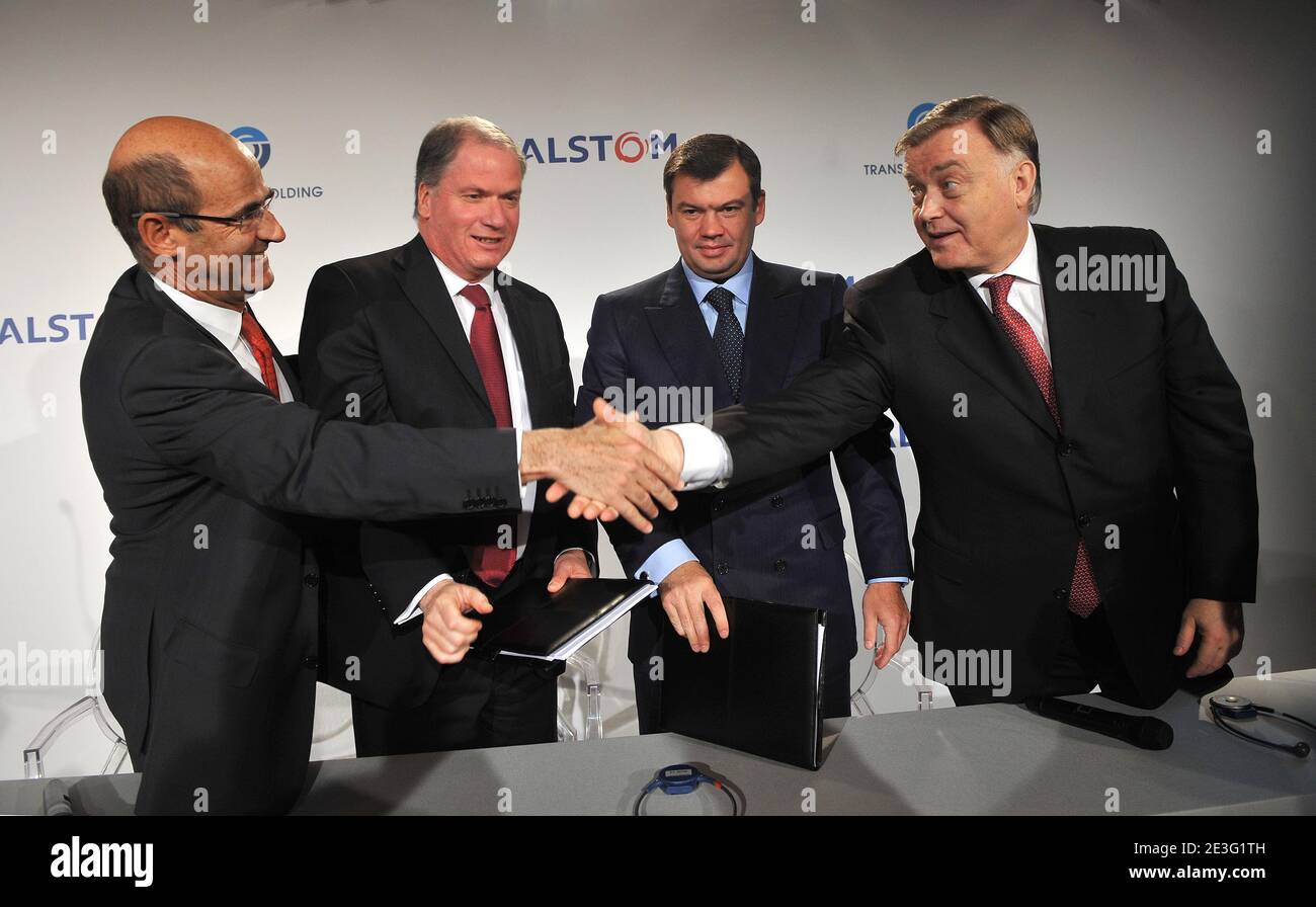 Head of the French engineering group Alstom Patrick Kron, President of ...