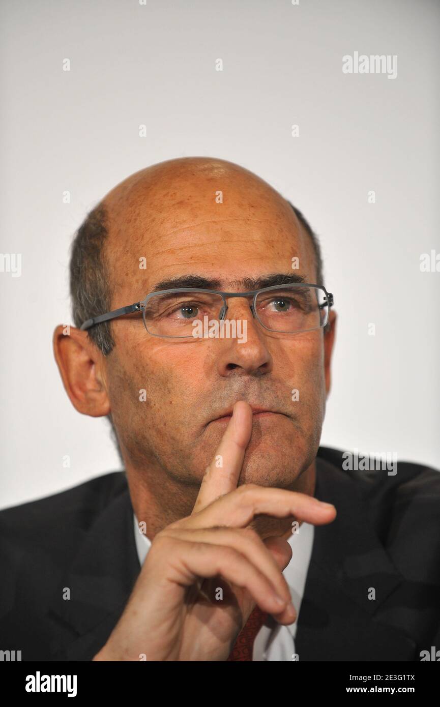 Head of the French engineering group Alstom Patrick Kron during press ...