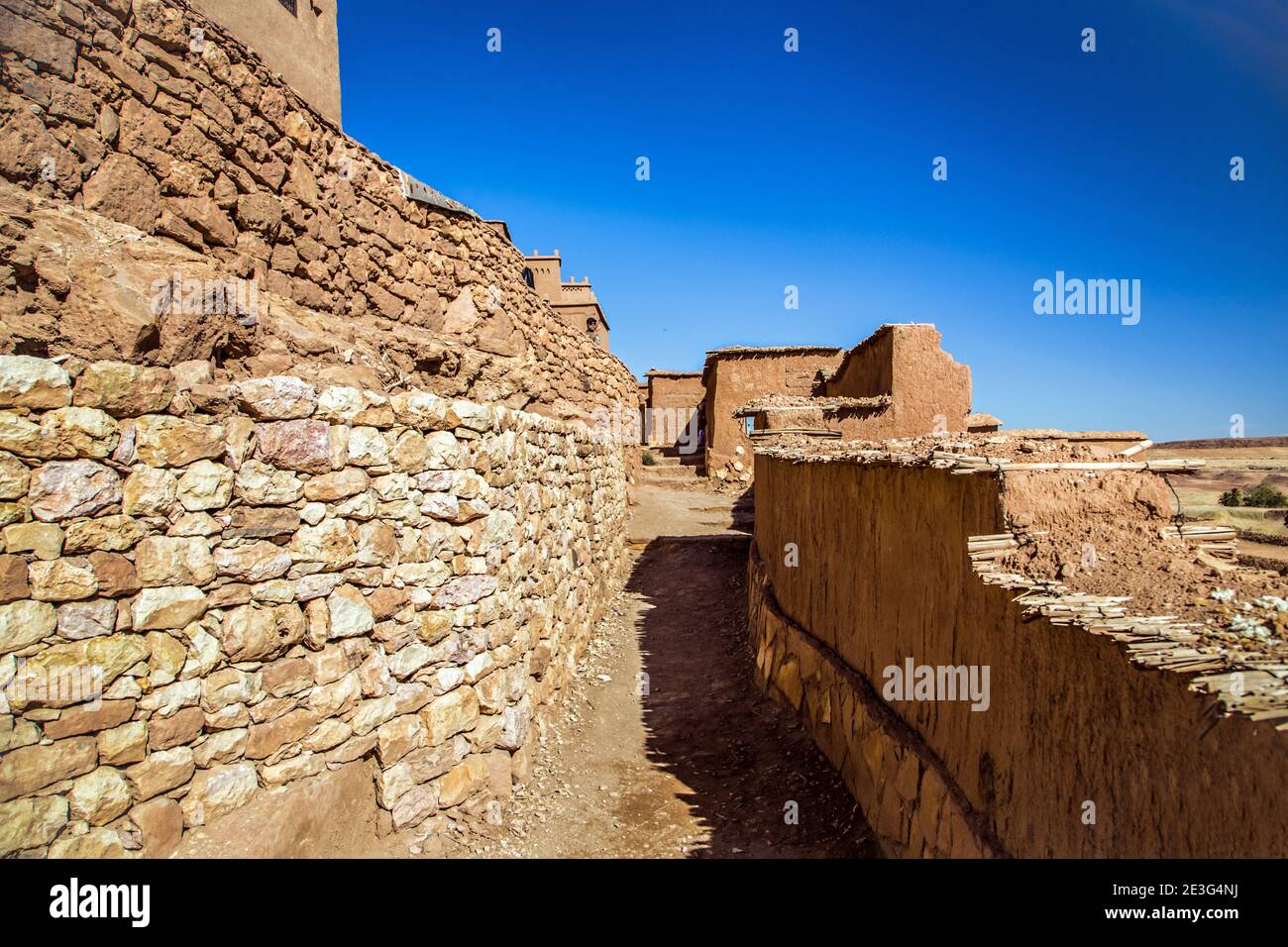 Scenic view of a famous moroccan berber village, medina and kasbah in ...
