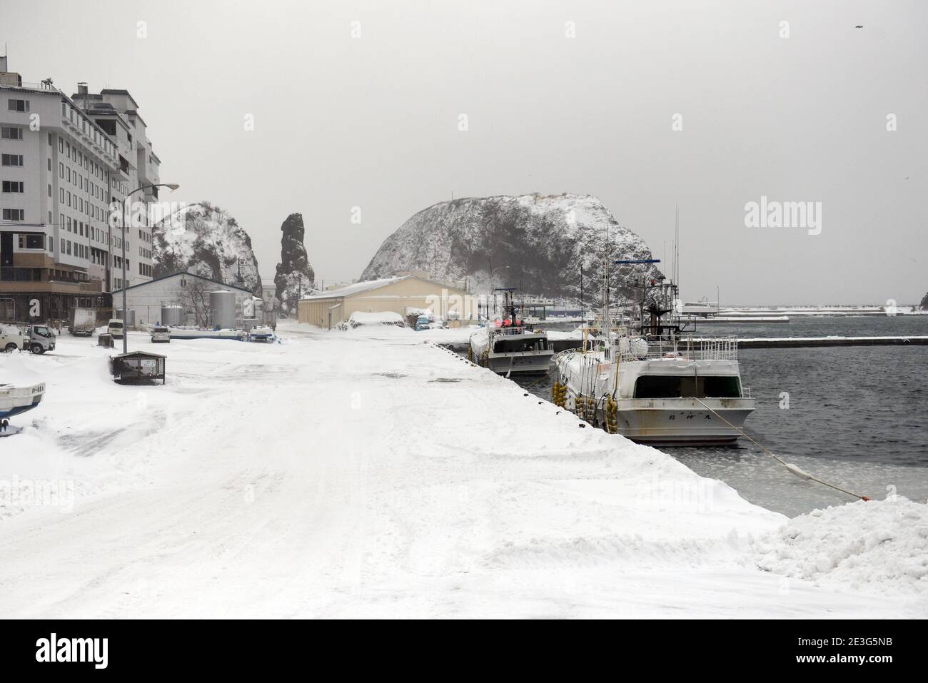 The Utoro Fishing Port near Shiretoko national park in Hokkaido, Japan ...