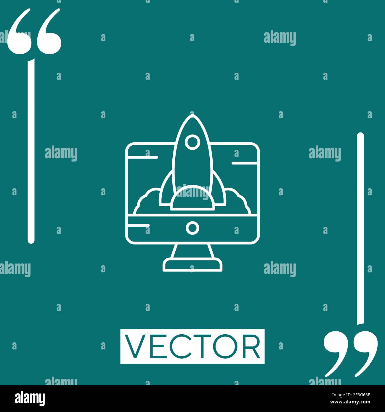 rocket launch monitor vector icon Linear icon. Editable stroke line ...