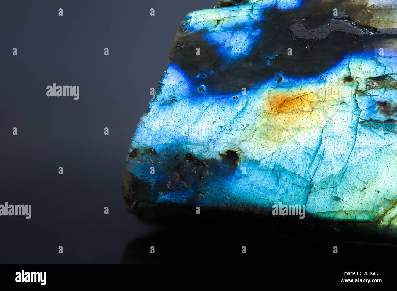 Labradorite detail with mirror reflection, modern style Stock Photo - Alamy