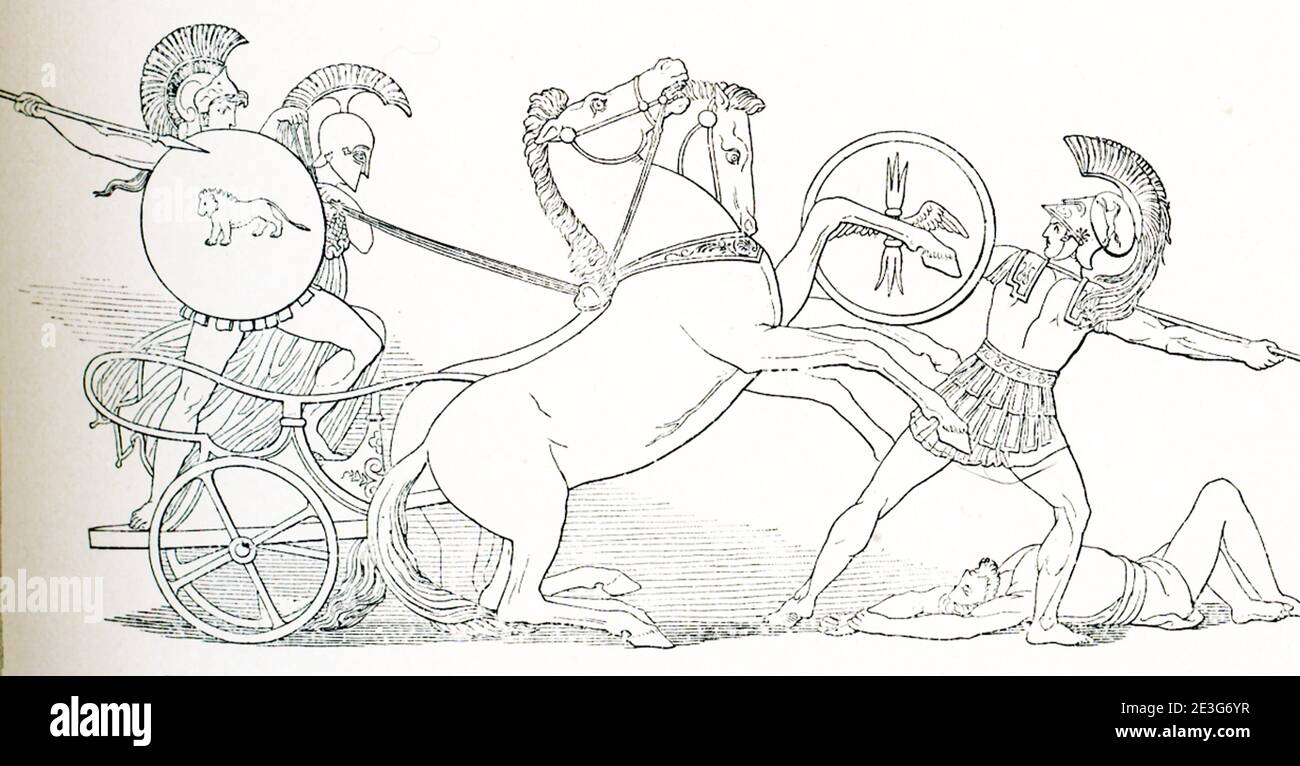 Flaxman's outline drawings illustrating Homer's Iliad Venus wounded ...
