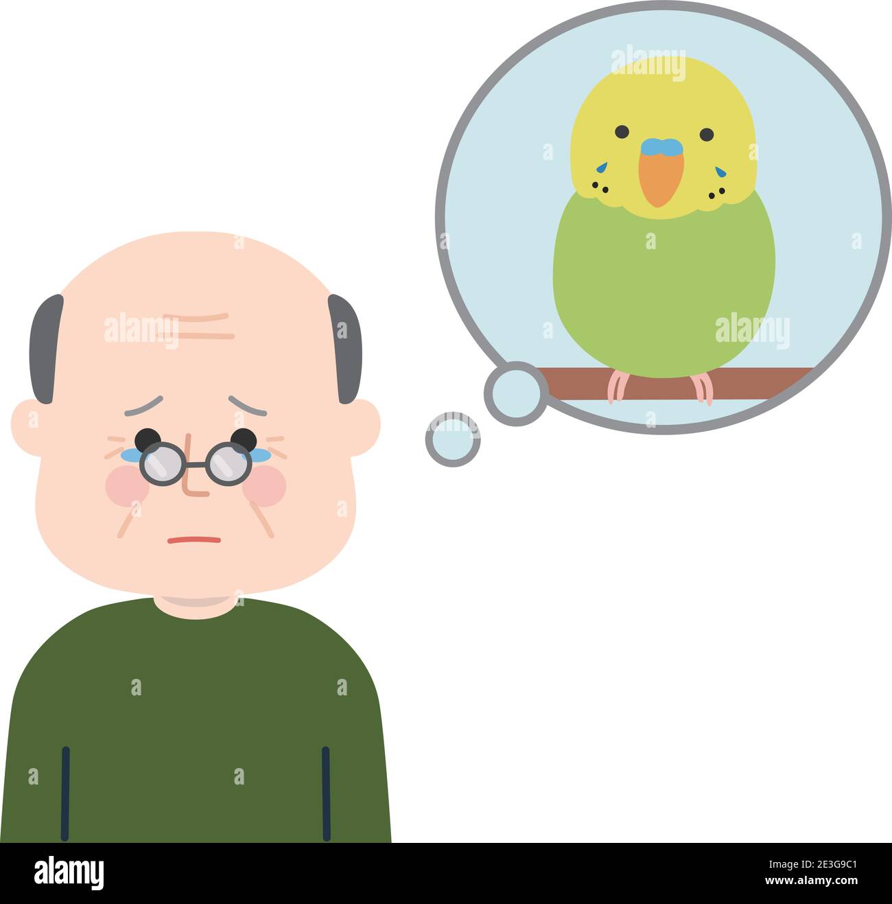 Elderly man with pet parrot Stock Vector Images - Alamy