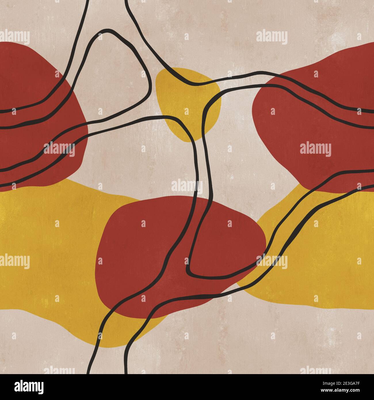 Seamless organic rounded curvy shapes naive design Stock Photo - Alamy