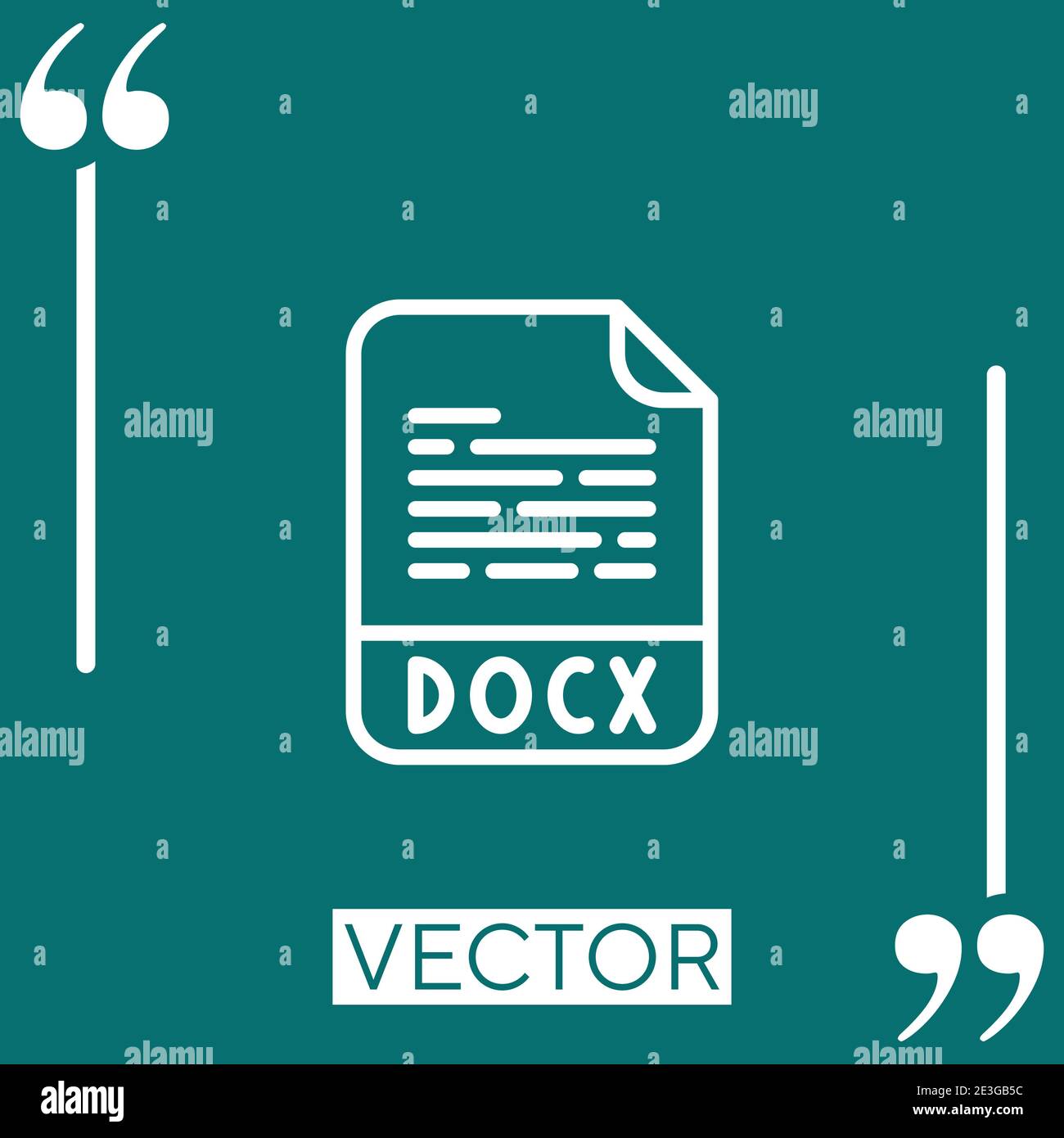 docx vector icon Linear icon. Editable stroke line Stock Vector Image ...