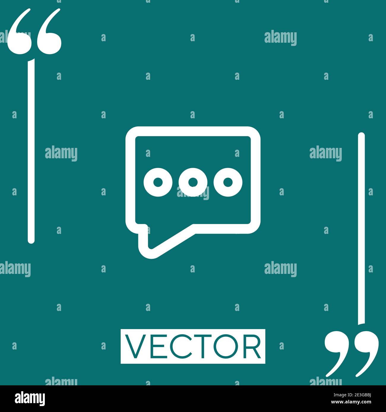 message rectangular outline with three dots vector icon Linear icon ...