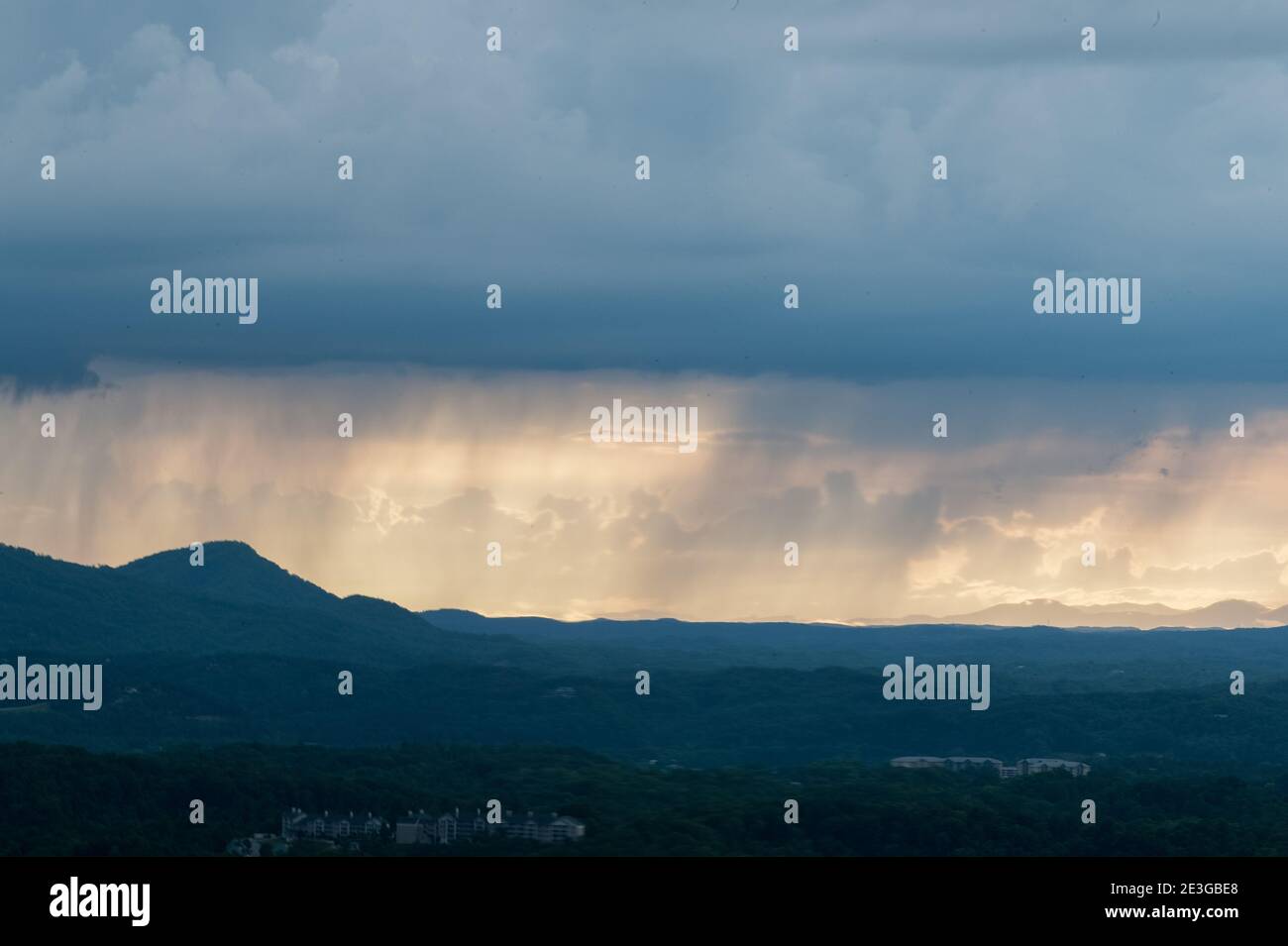 Smoky Mountains Layered Skyline with Muted Colors Stock Photo - Alamy