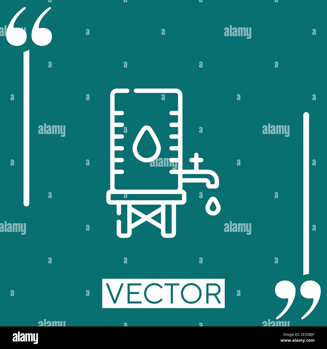 water tank vector icon Linear icon. Editable stroke line Stock Vector ...
