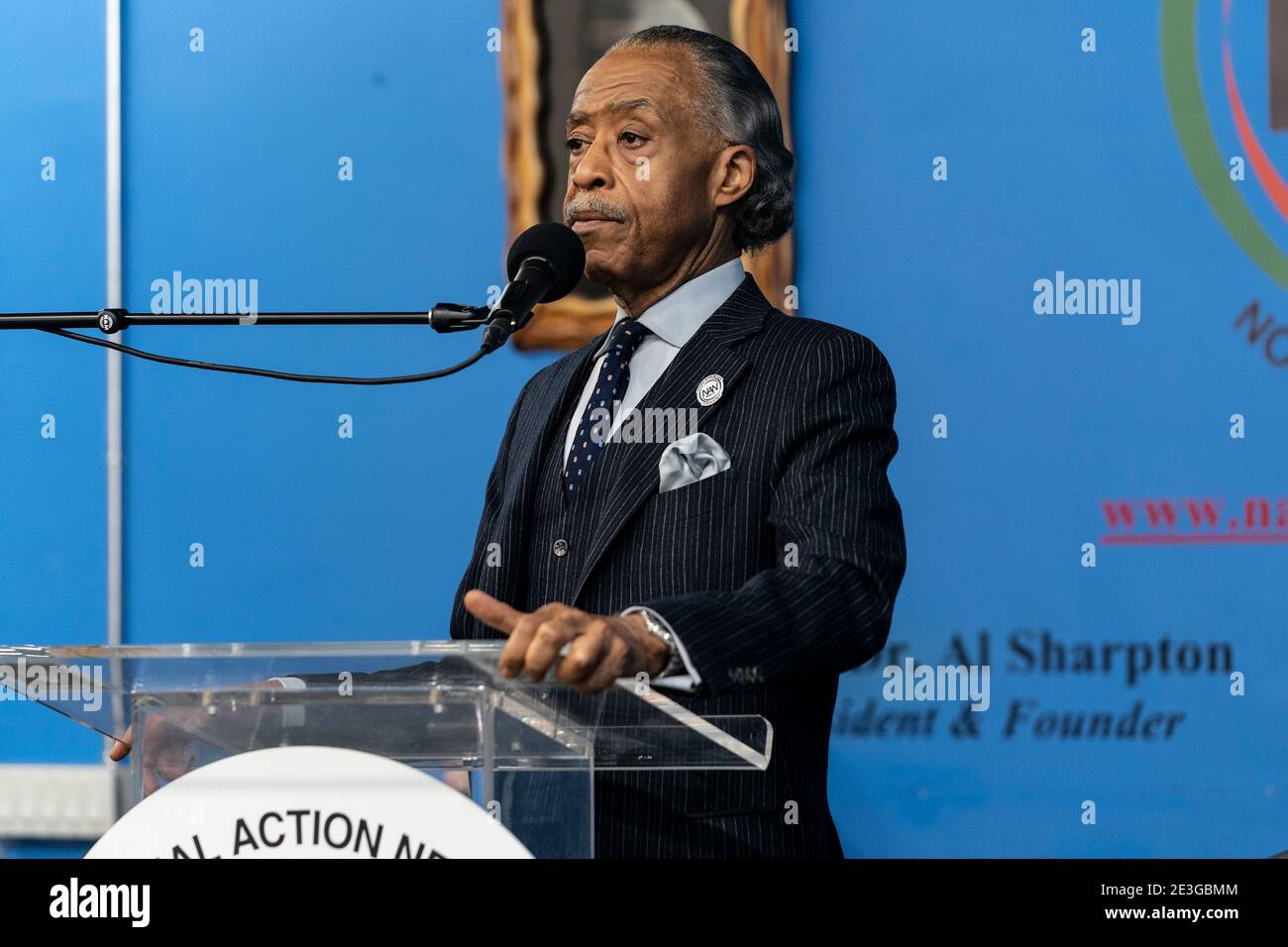 New York, United States. 18th Jan, 2021. Reverend Al Sharpton speaks ...