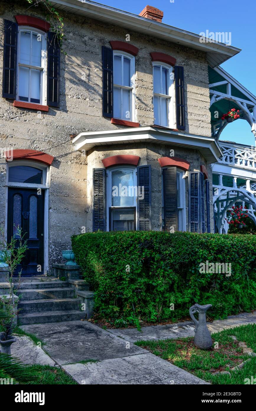 Distinctive tabby like building material style of historic home with ...