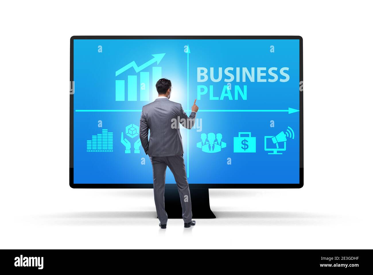 Business plan concept with the businessman Stock Photo - Alamy