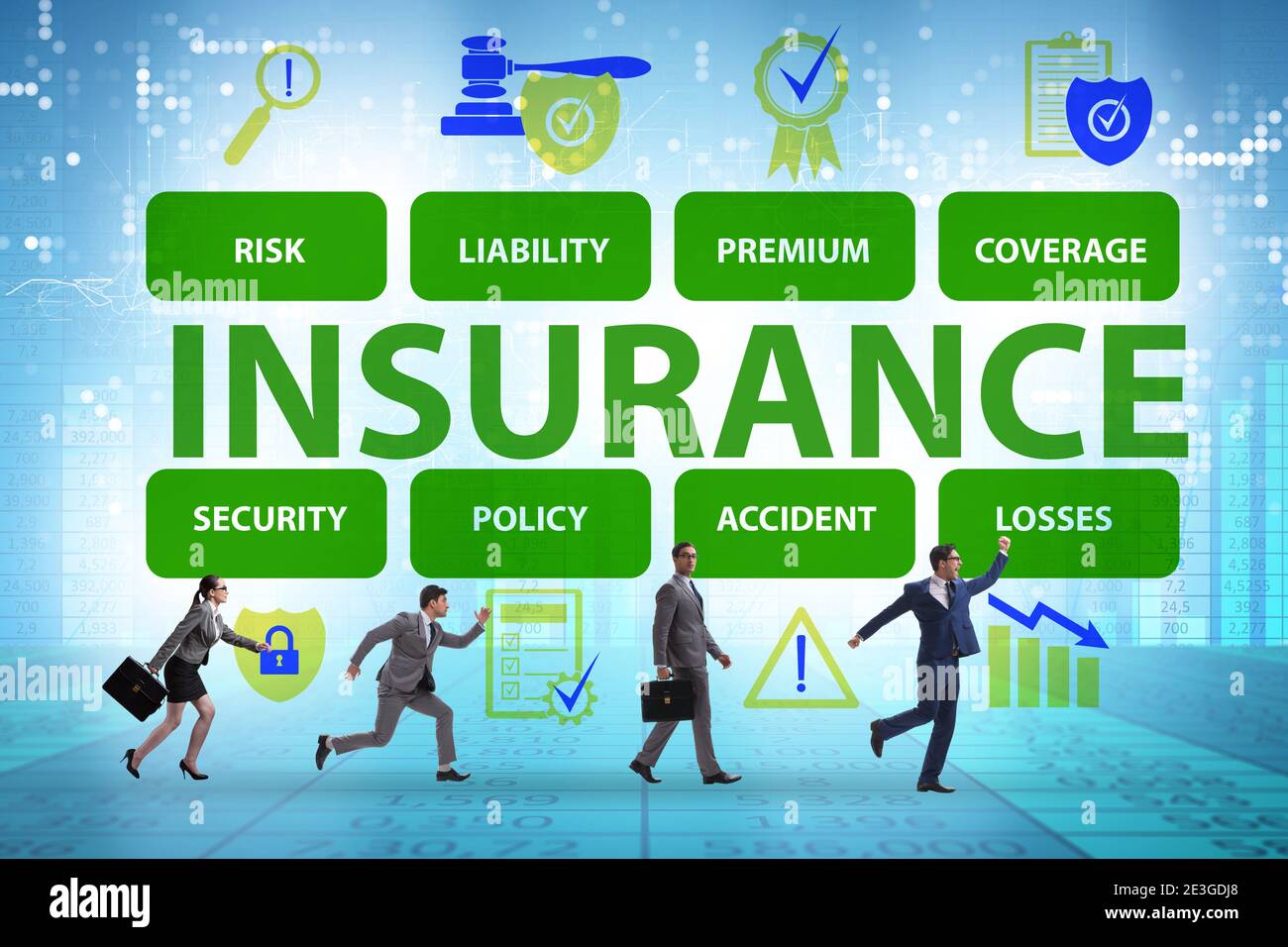 Concept of the various types of insurance Stock Photo - Alamy