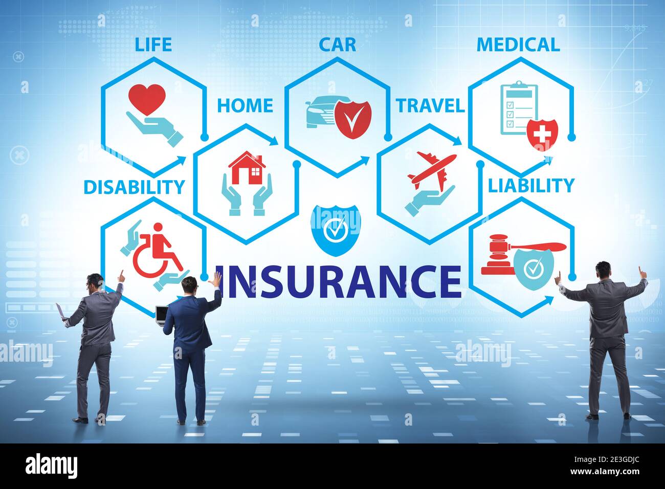 Concept of the various types of insurance Stock Photo - Alamy