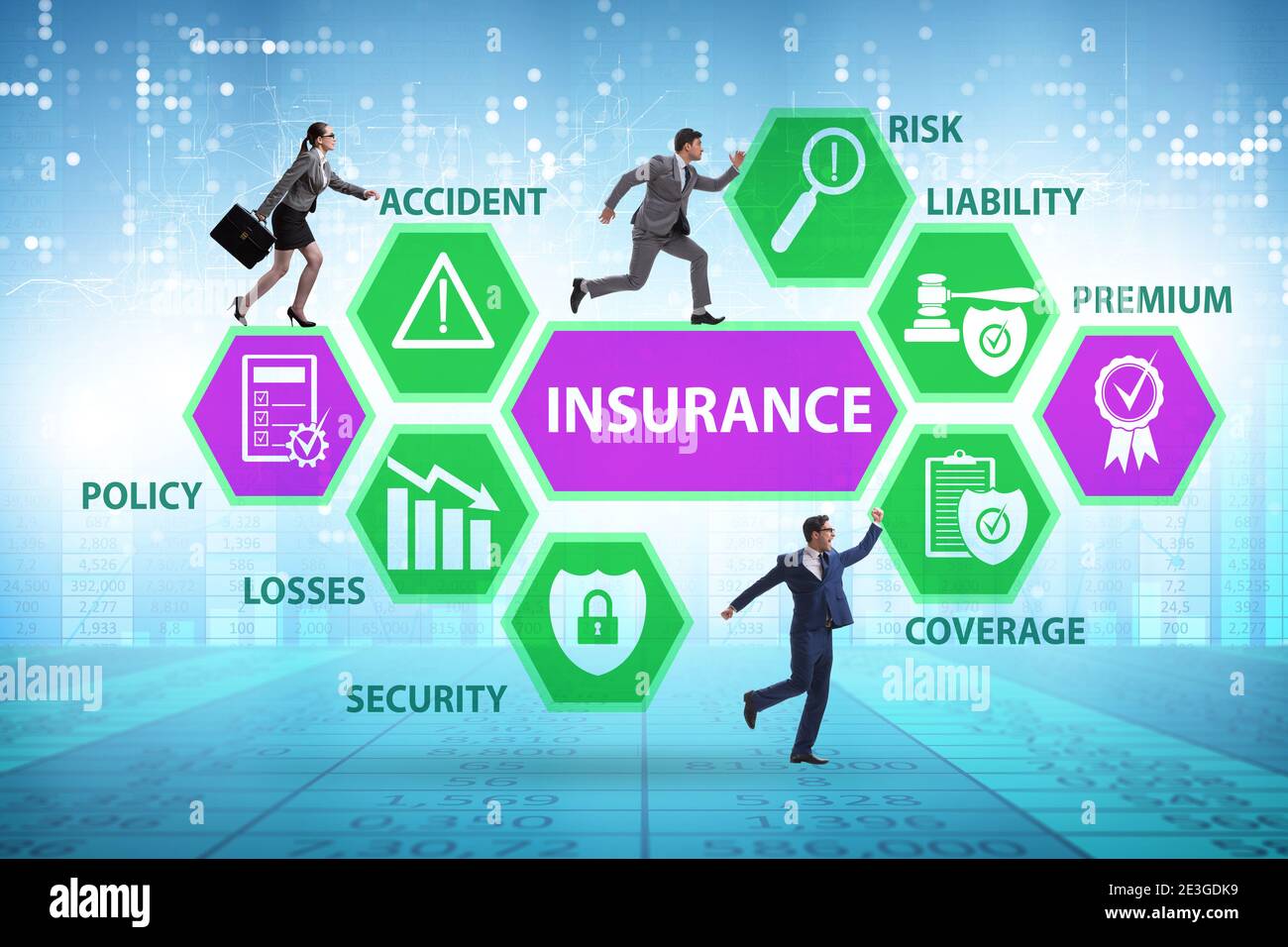 Concept of the various types of insurance Stock Photo - Alamy