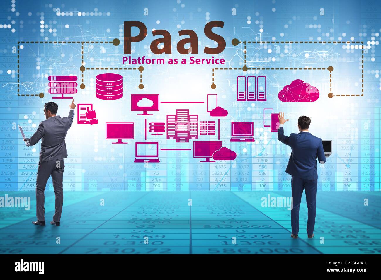 Platform as a service concept with the businessman Stock Photo - Alamy