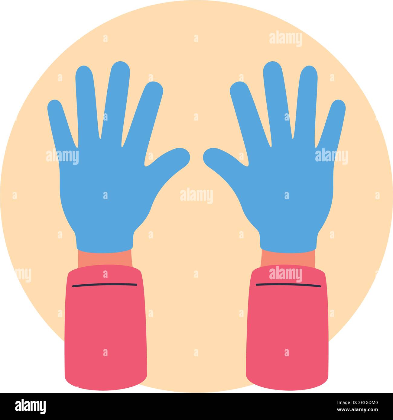 covid19 prevention, use rubber gloves vector illustration design Stock ...