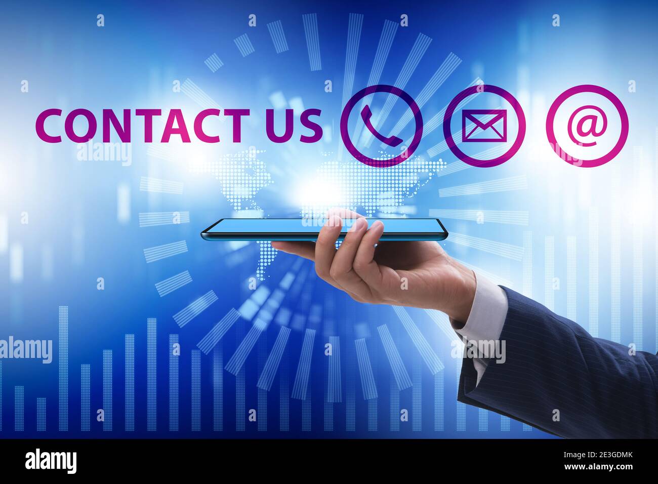 Communication concept with the key contact means Stock Photo - Alamy