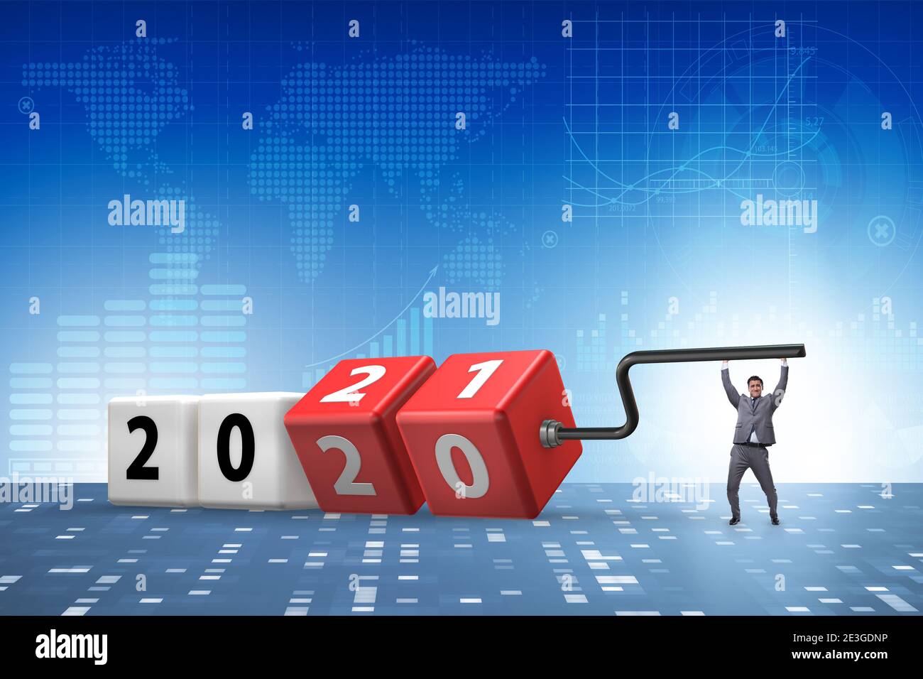 Concept of changing the year from 2020 to 2021 Stock Photo - Alamy