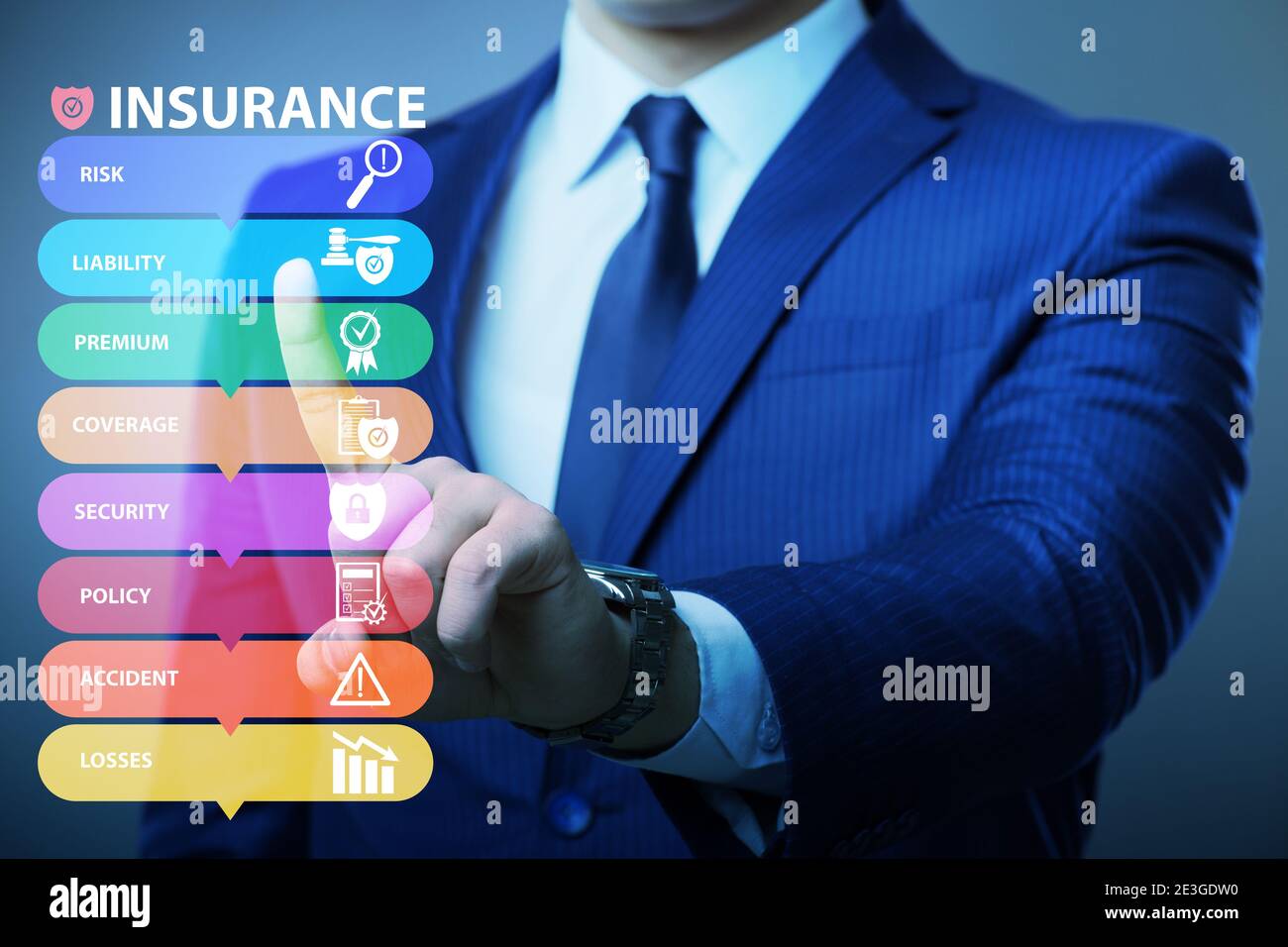 Concept of the various types of insurance Stock Photo - Alamy