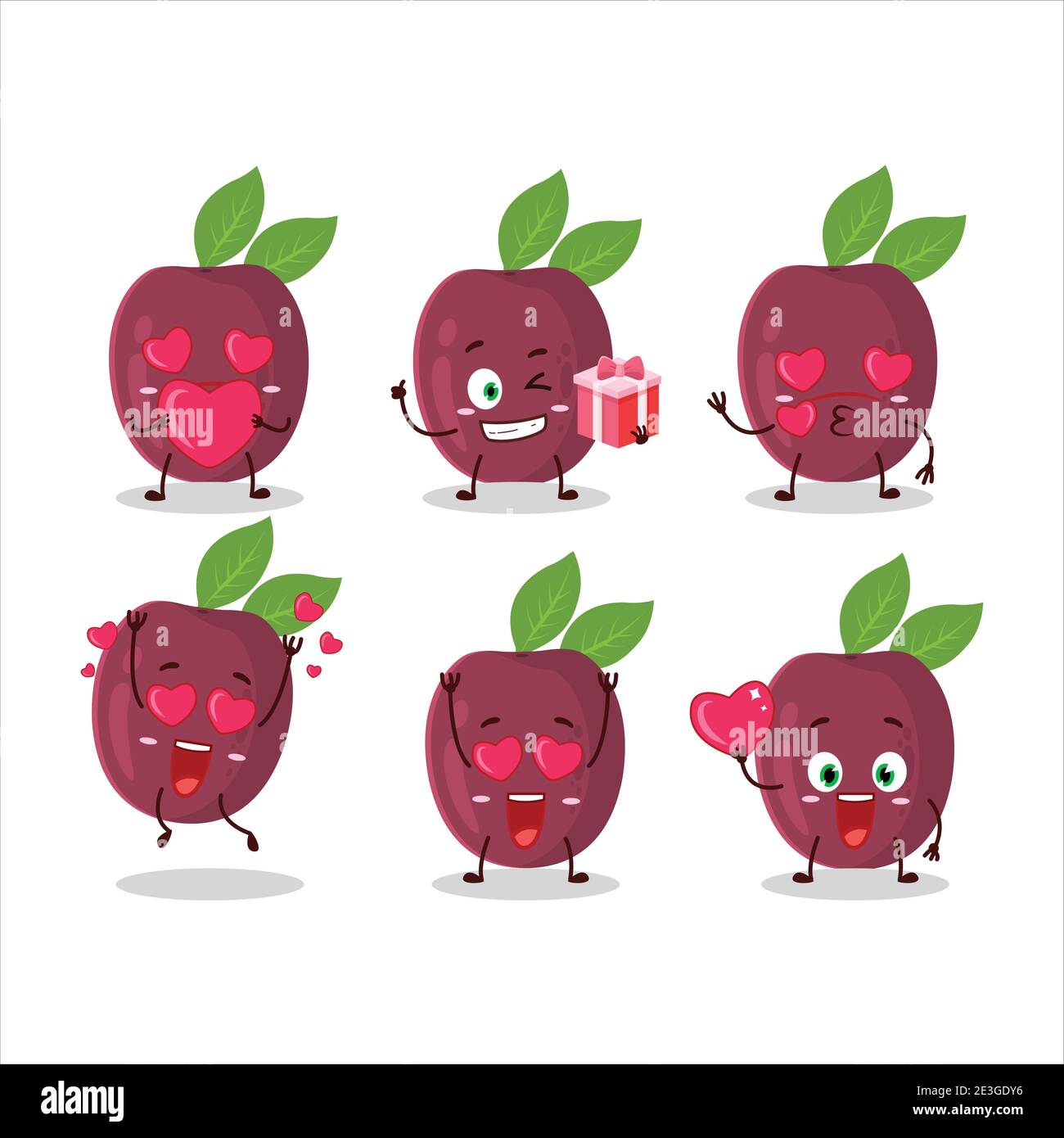 Passion fruit cartoon character with love cute emoticon. Vector ...
