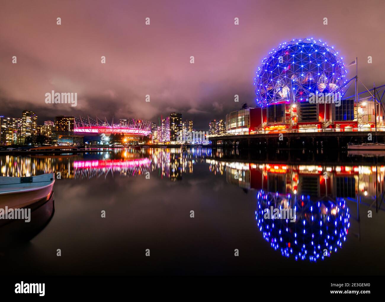 Night view of downtown Vancouver over Burrard Inlet Stock Photo - Alamy