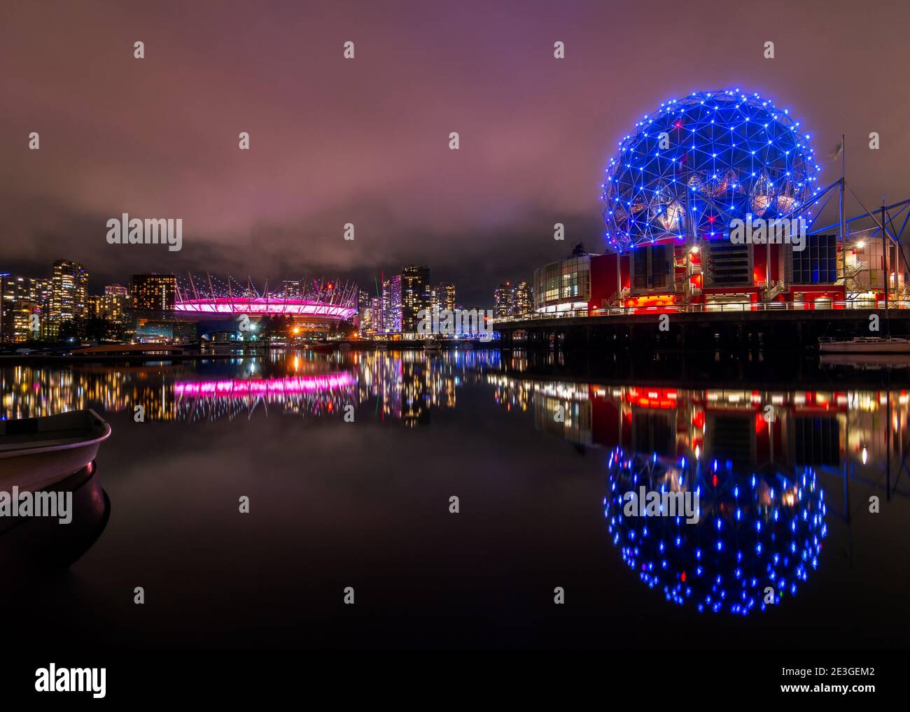 Night view of downtown Vancouver over Burrard Inlet Stock Photo - Alamy