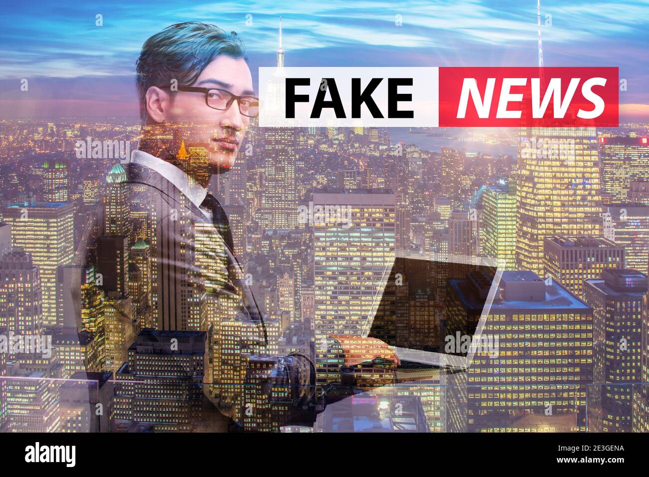 Fake news concept in the information manipulation concept Stock Photo ...