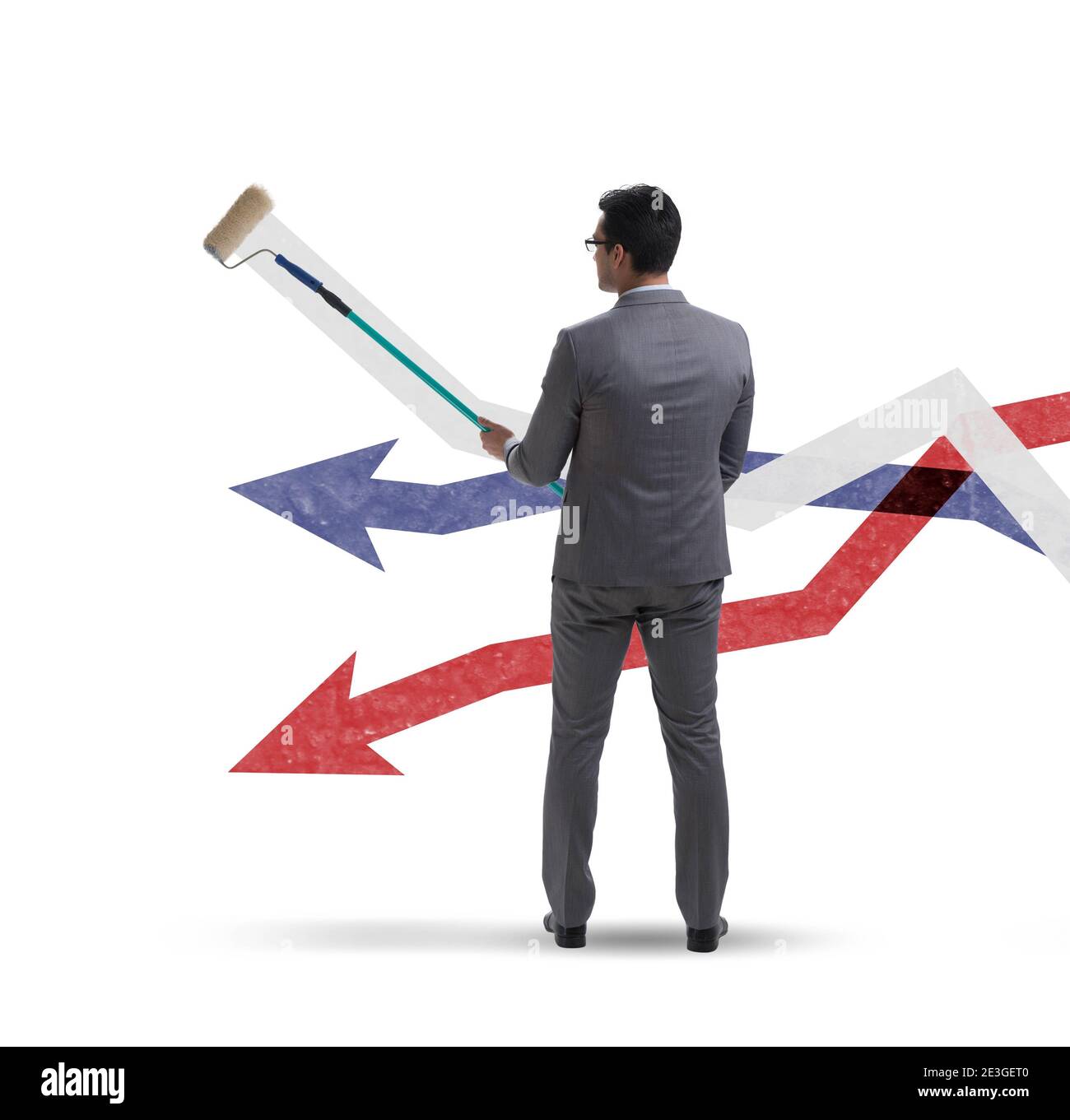 The businessman drawing charts in forecasting concept Stock Photo - Alamy