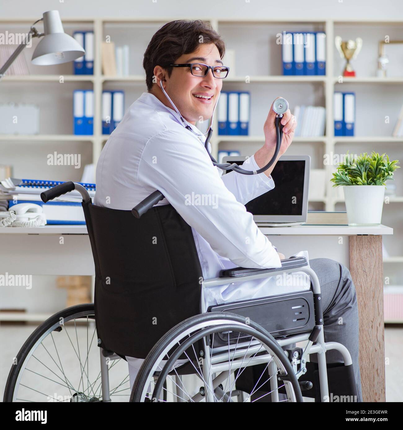 Man in wheelchair patient screen hi-res stock photography and images ...