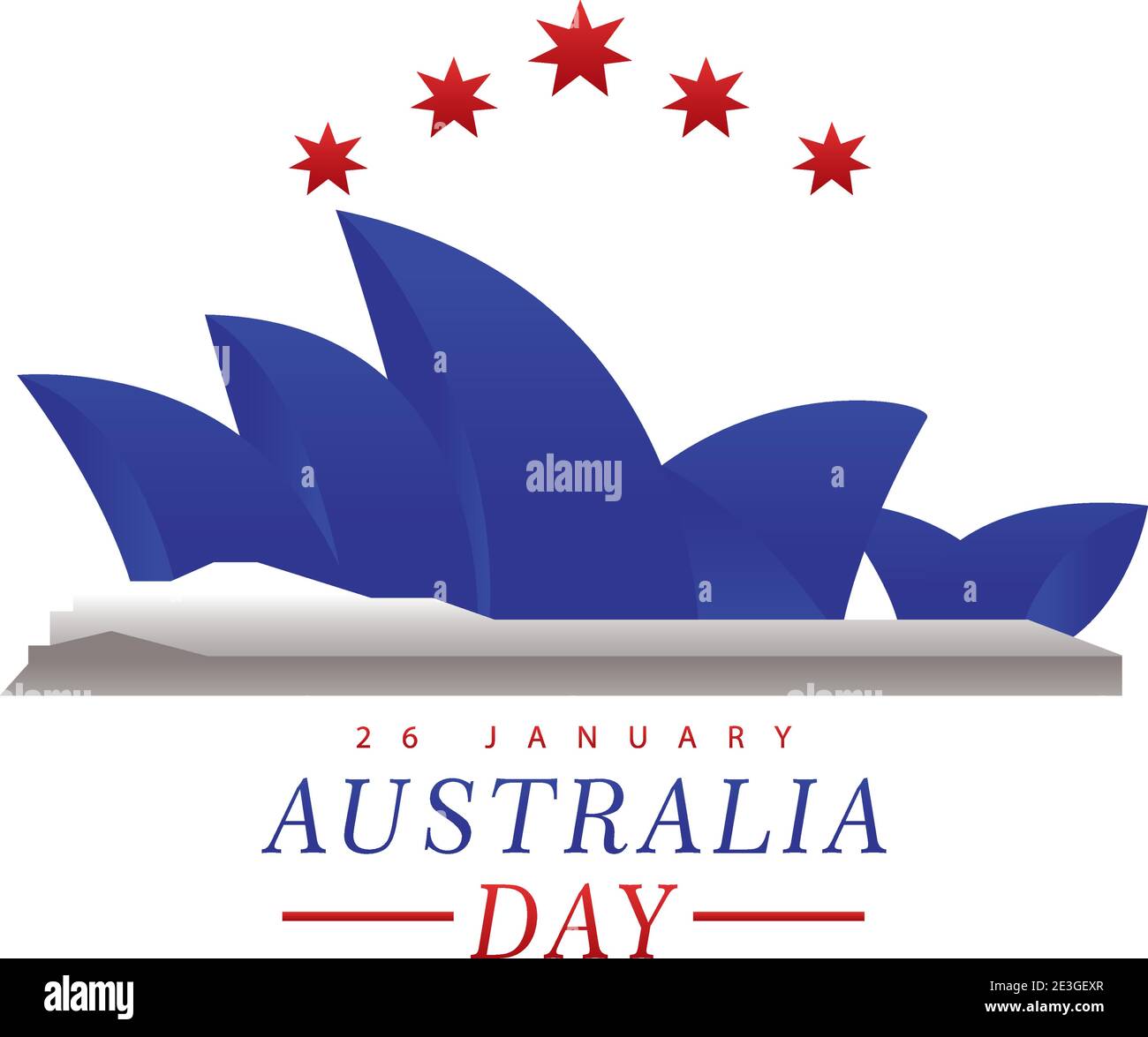 happy australia day lettering with sydney opera house vector ...
