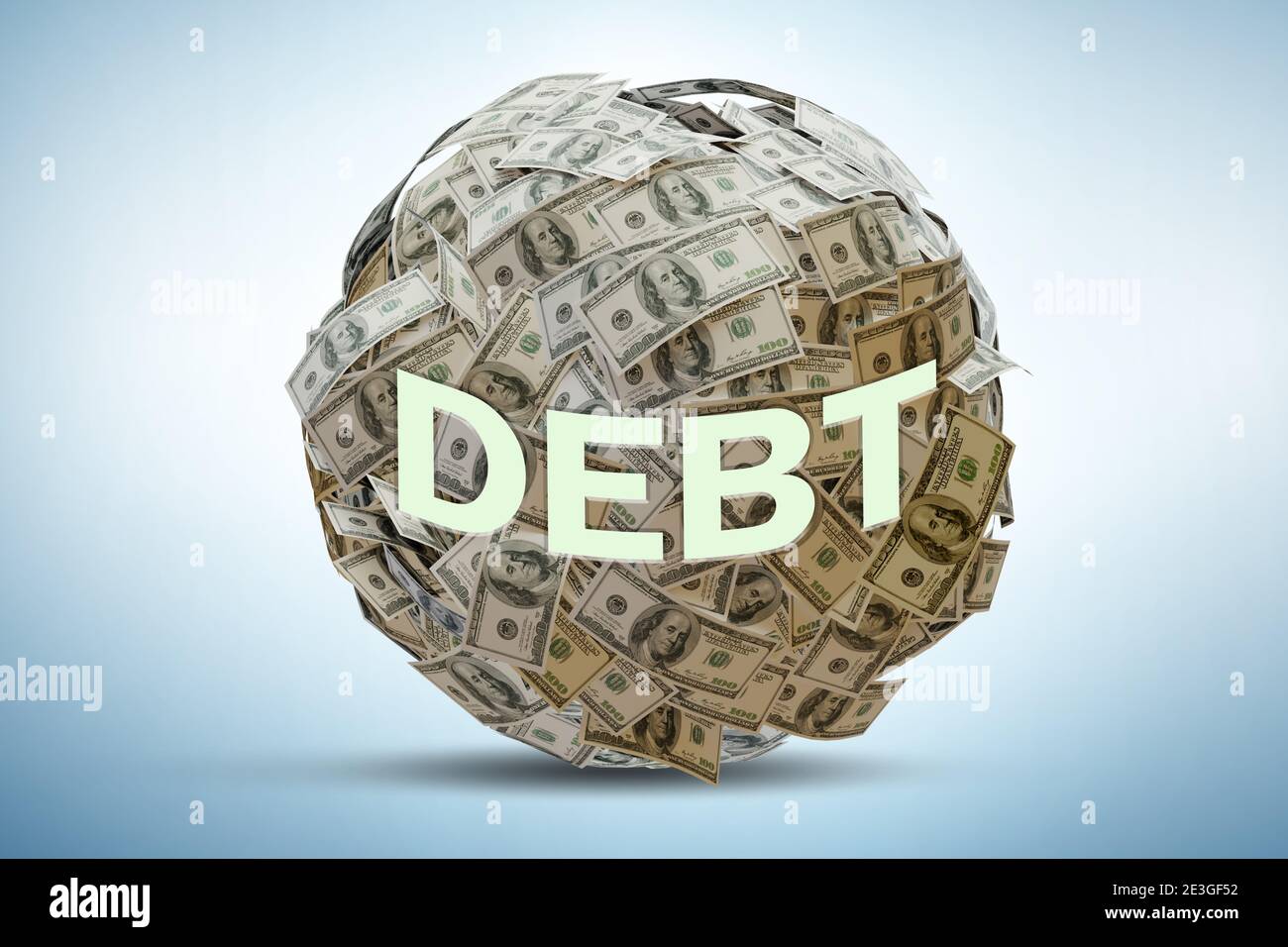 Dollar ball in the debt loan concept - 3d rendering Stock Photo - Alamy