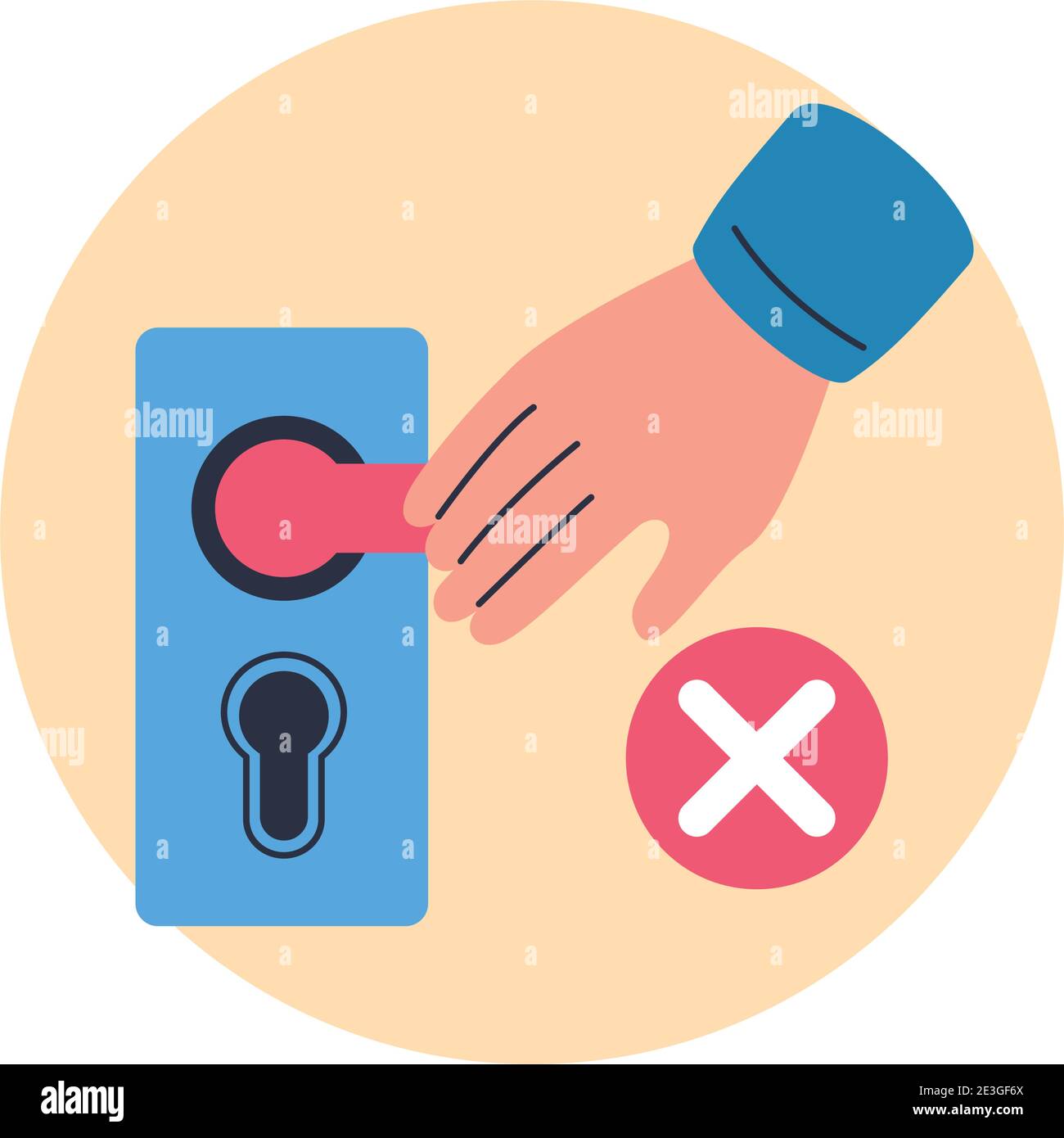 covid19 prevention, avoid direct contact surfaces vector illustration ...