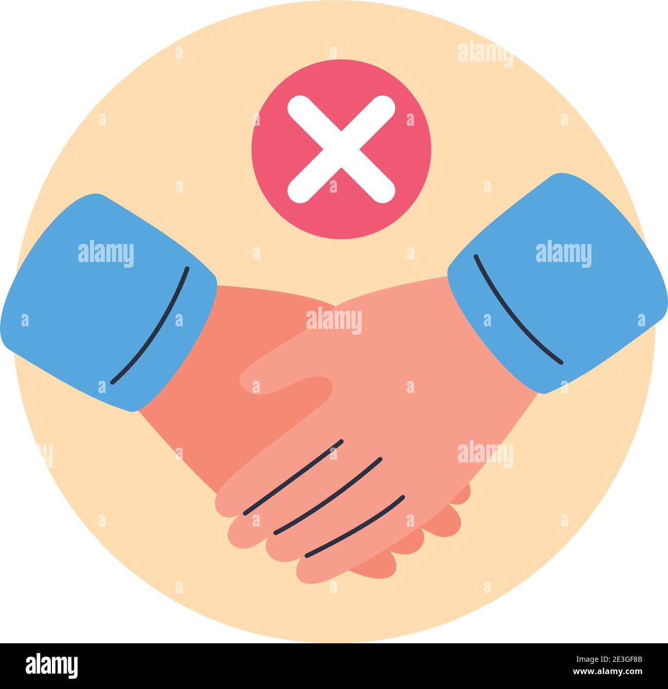 covid19 prevention, avoid direct contact of hands vector illustration ...