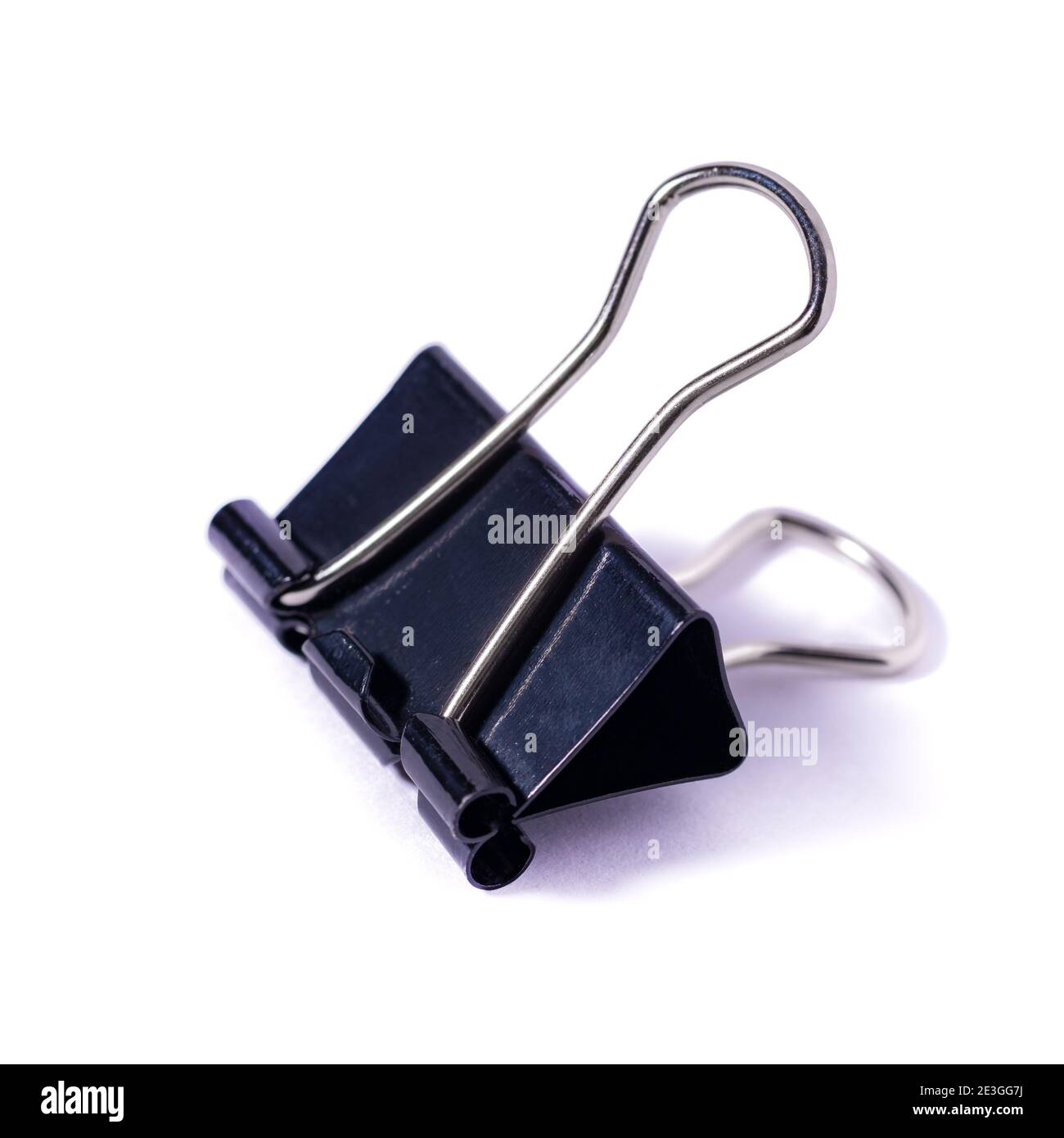 Black Paper clip isolated on white background. Stationary Stock Photo ...