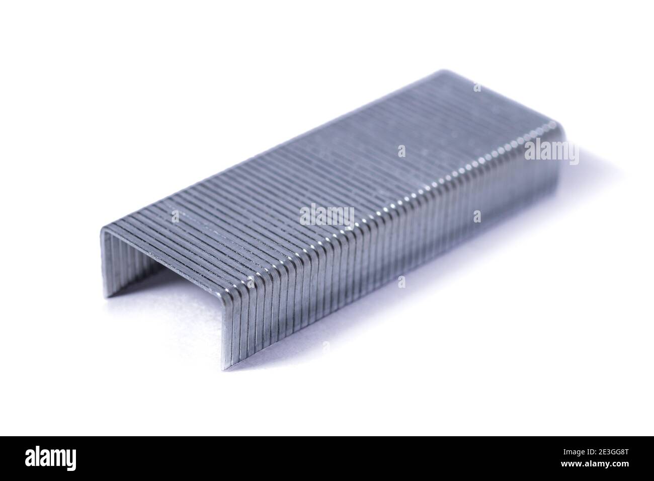 Blue stapler and staples Isolated on white background. Object Stock ...