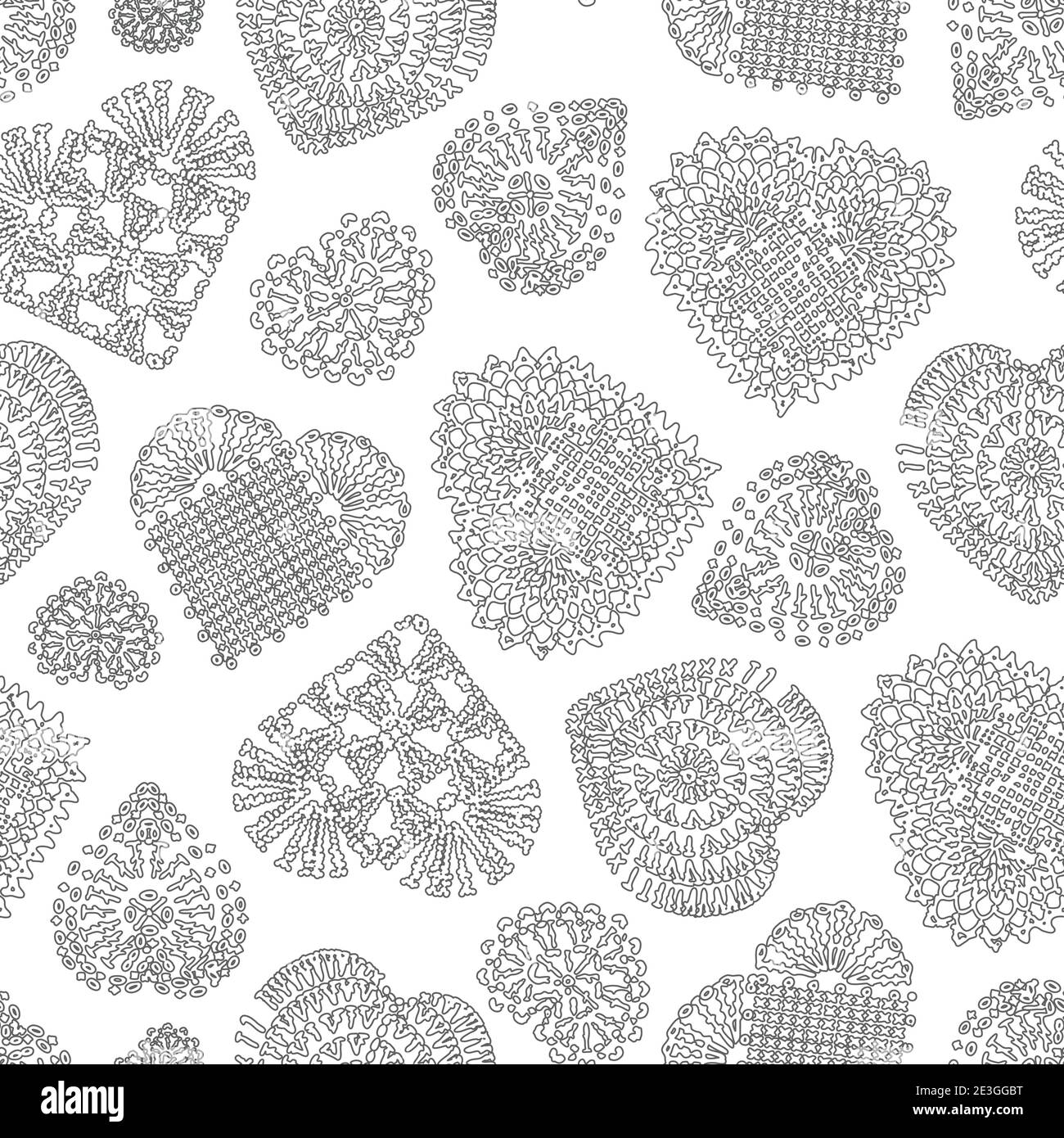 seamless pattern of hearts for valentine's day, vector repeating ...