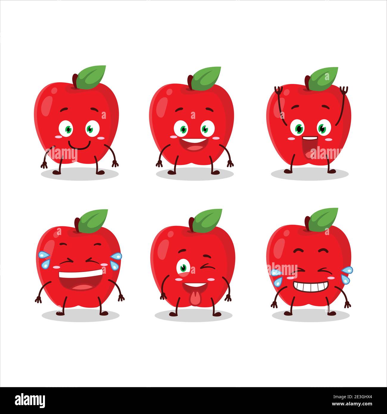 Cartoon character of new red apple with smile expression. Vector ...