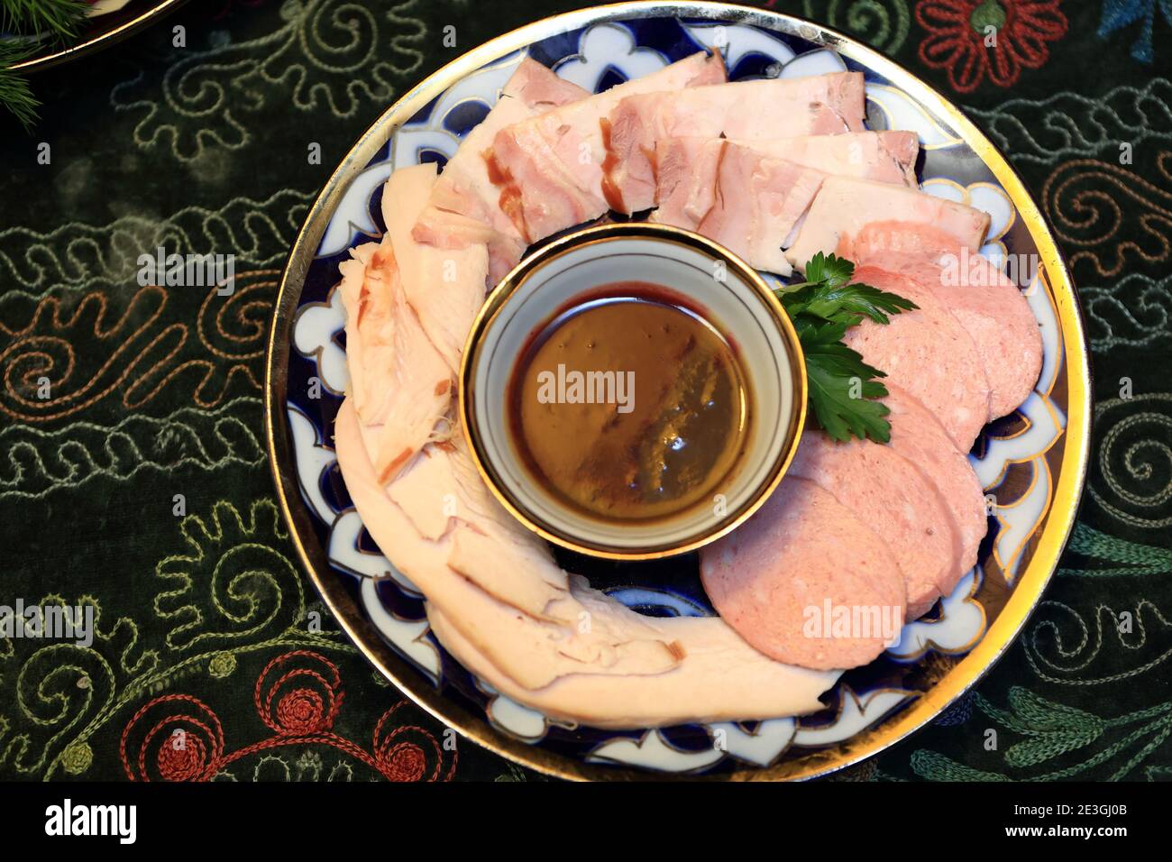 Various meat slices parsley hi-res stock photography and images - Alamy