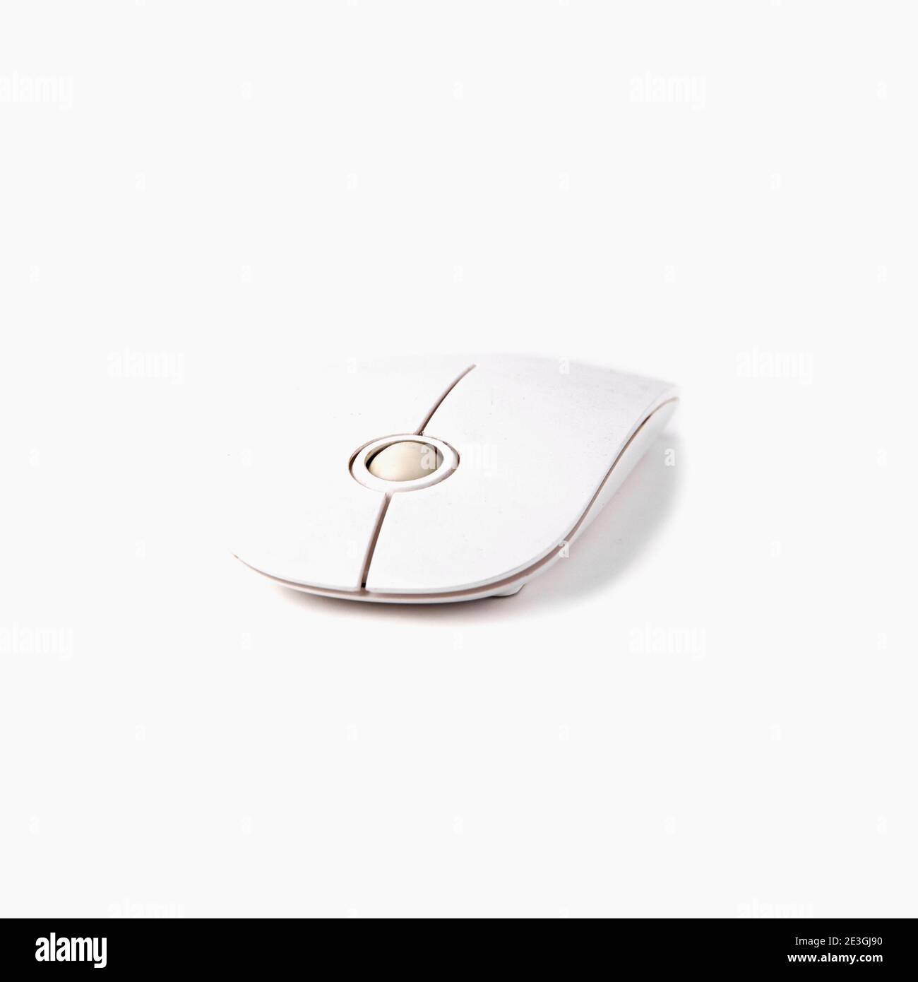 White wireless computer mouse. Isolated on a white background. Front ...