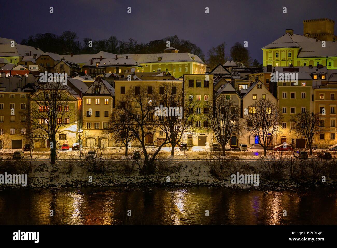city view of the old town of steyr, upper austria in winter Stock Photo ...