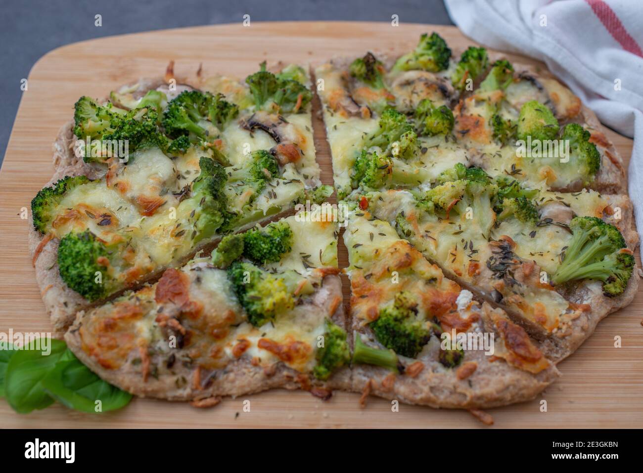 healthy green whole grain pizza with vegetables Stock Photo - Alamy
