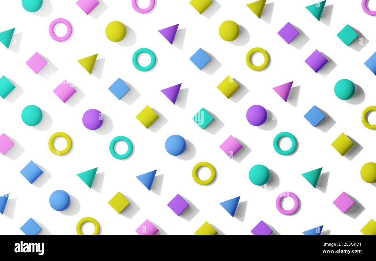 Colorful retro memphis pattern style flat lay background texture from ...