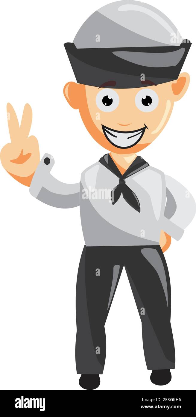 Sailor man cartoon character Vector illustration in a flat style ...