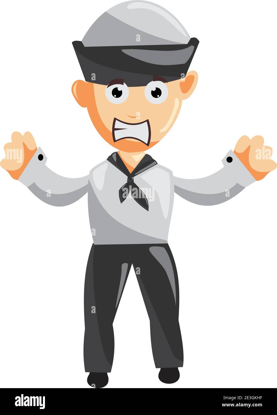 Sailor man Angry cartoon character Vector illustration in a flat style ...