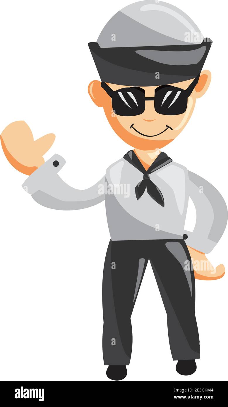 Sailor man cartoon character Vector illustration in a flat style ...
