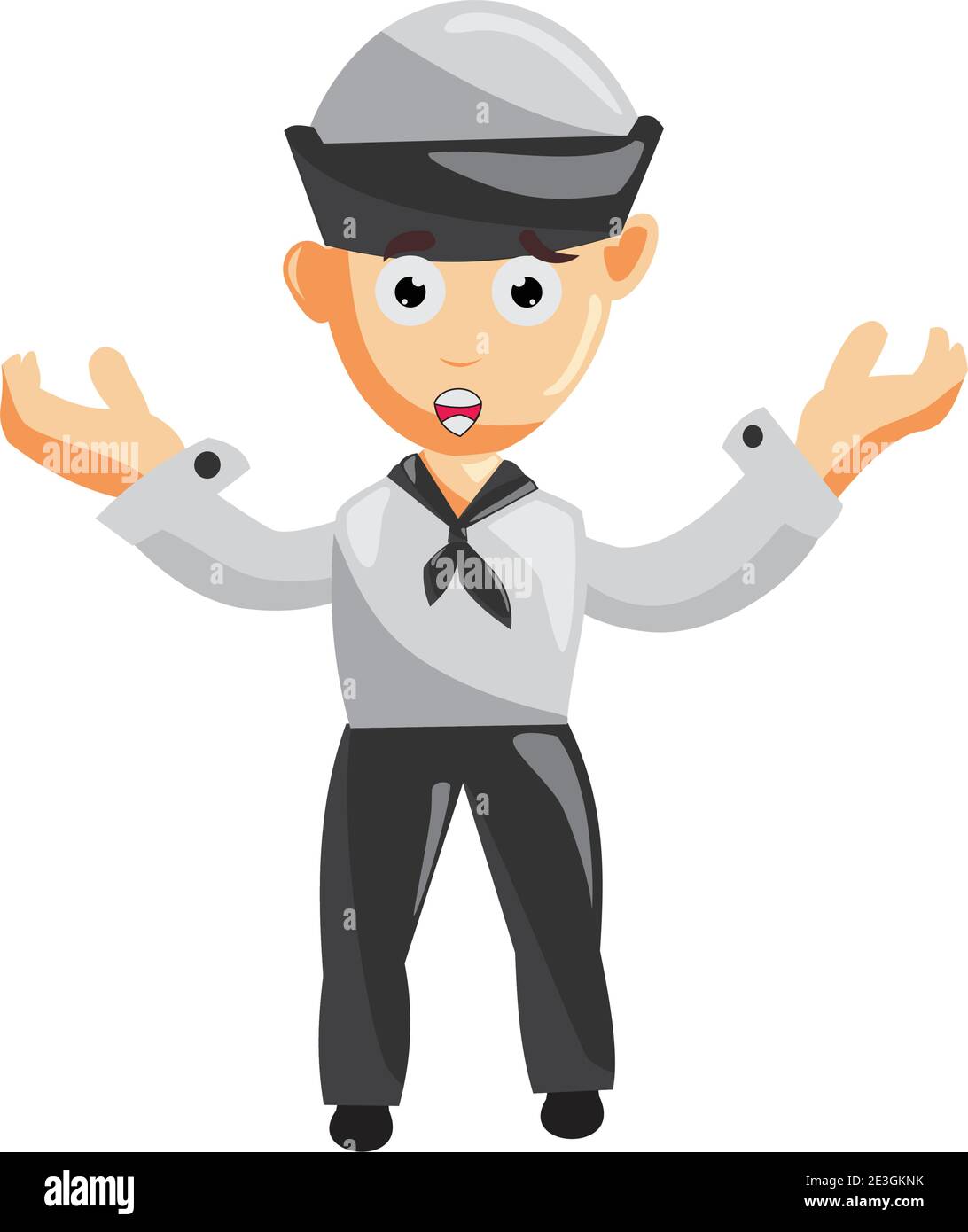 Sailor man Confused cartoon character Vector illustration in a flat ...